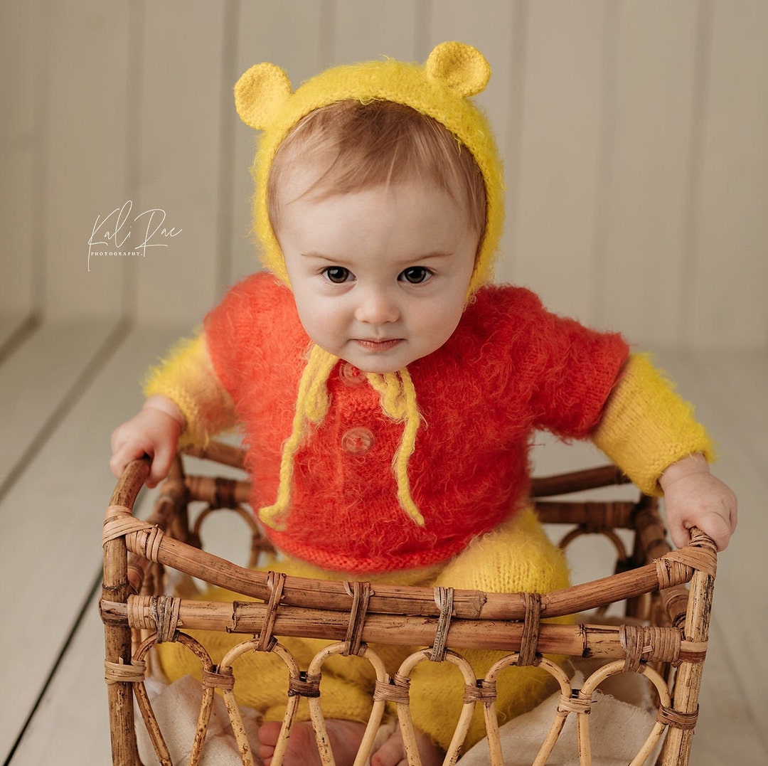Ready to Ship 1 Year Old Winnie Bear Outfit Set, Handmade Soft Wool ...