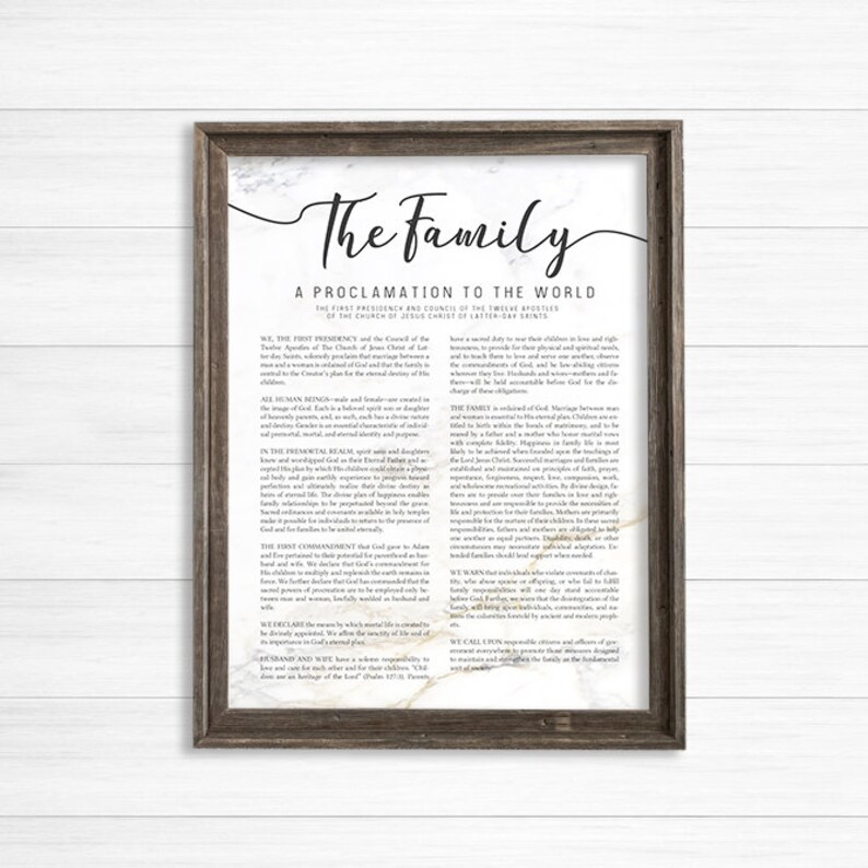 The Family Proclamation framed | Etsy