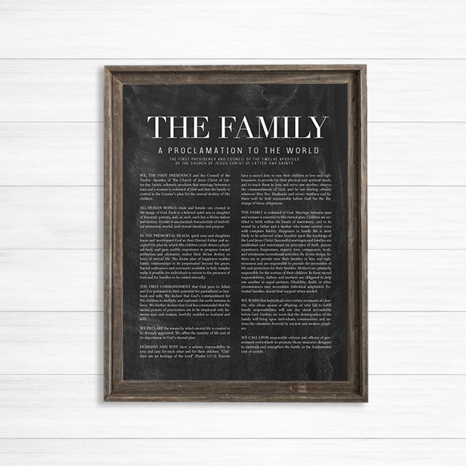 The Family Proclamation framed | Etsy