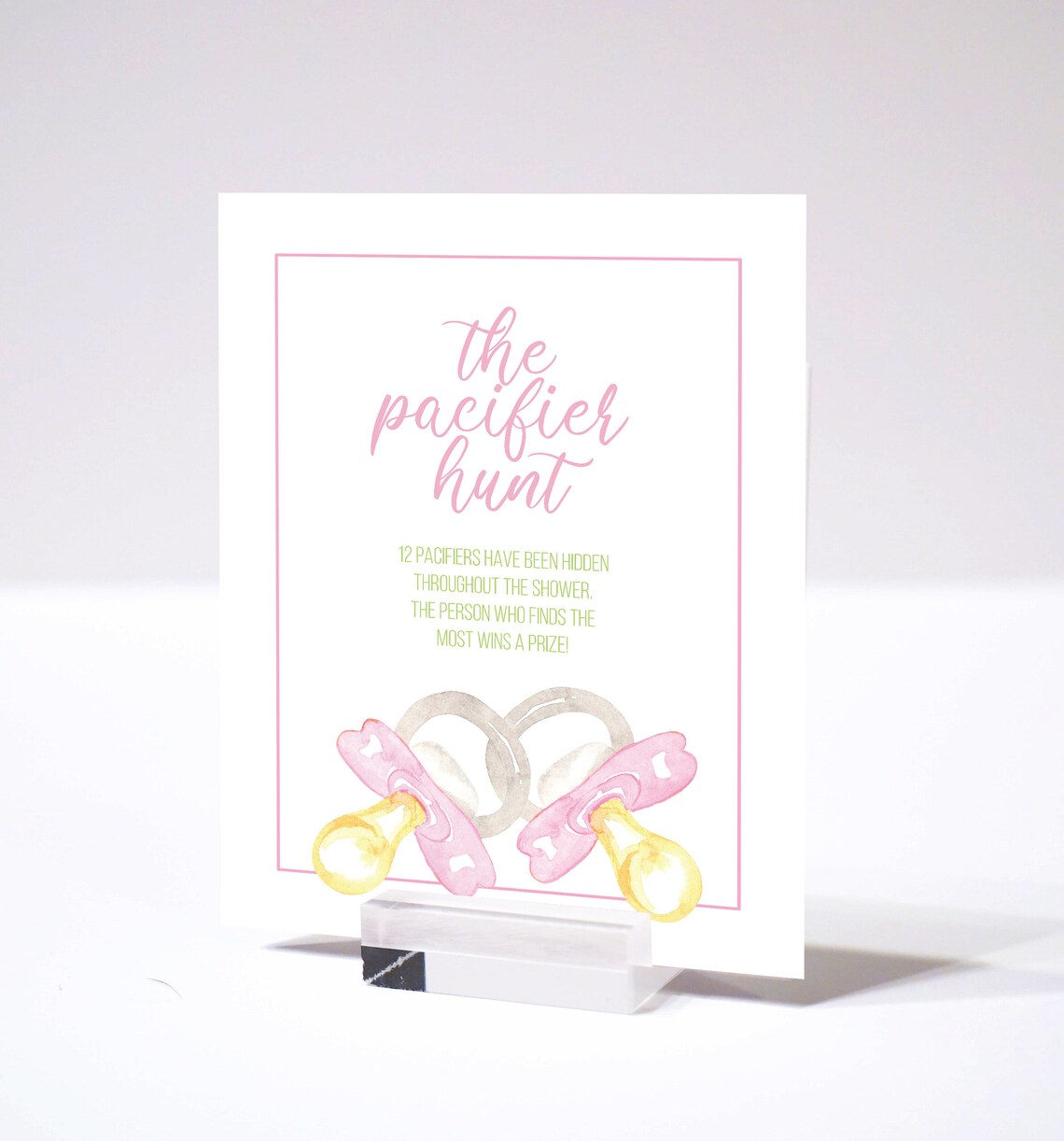 Pacifier Hunt Baby Shower Game Instructions, Baby Shower Game ...