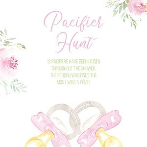 Pacifier Hunt Baby Shower Game Instructions, Baby Shower Game ...