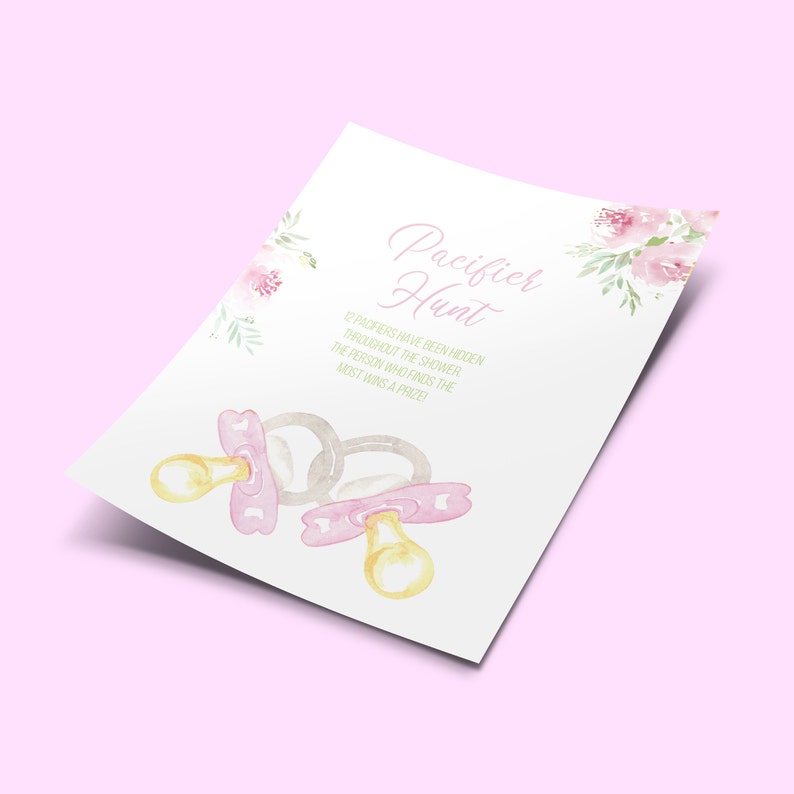 Pacifier Hunt Baby Shower Game Instructions, Baby Shower Game ...