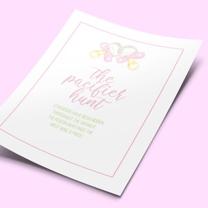 Pacifier Hunt Baby Shower Game Instructions, Baby Shower Game ...