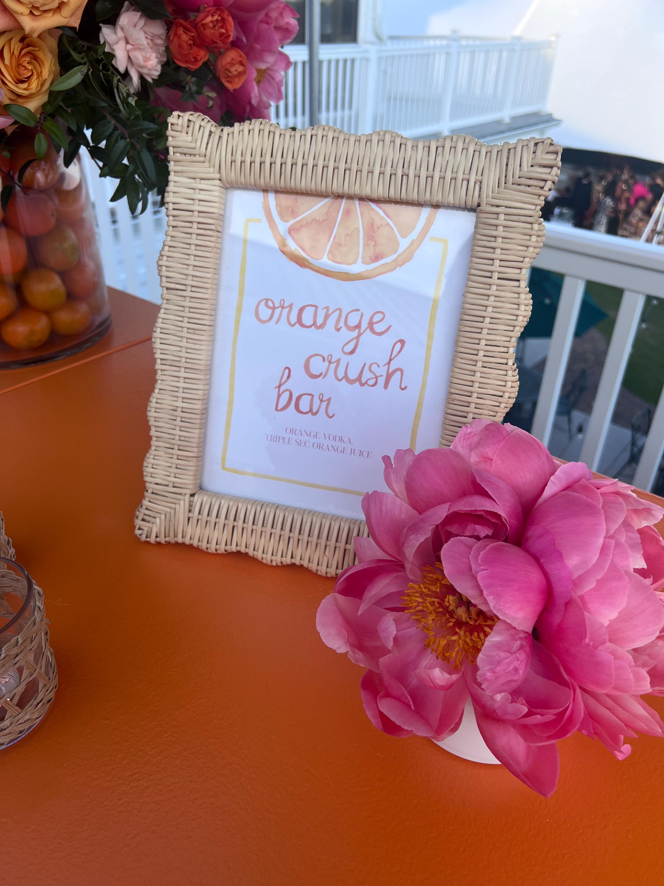 Orange Crush Bar Sign – Watercolor Wedding Cocktail Sign – Instant ...