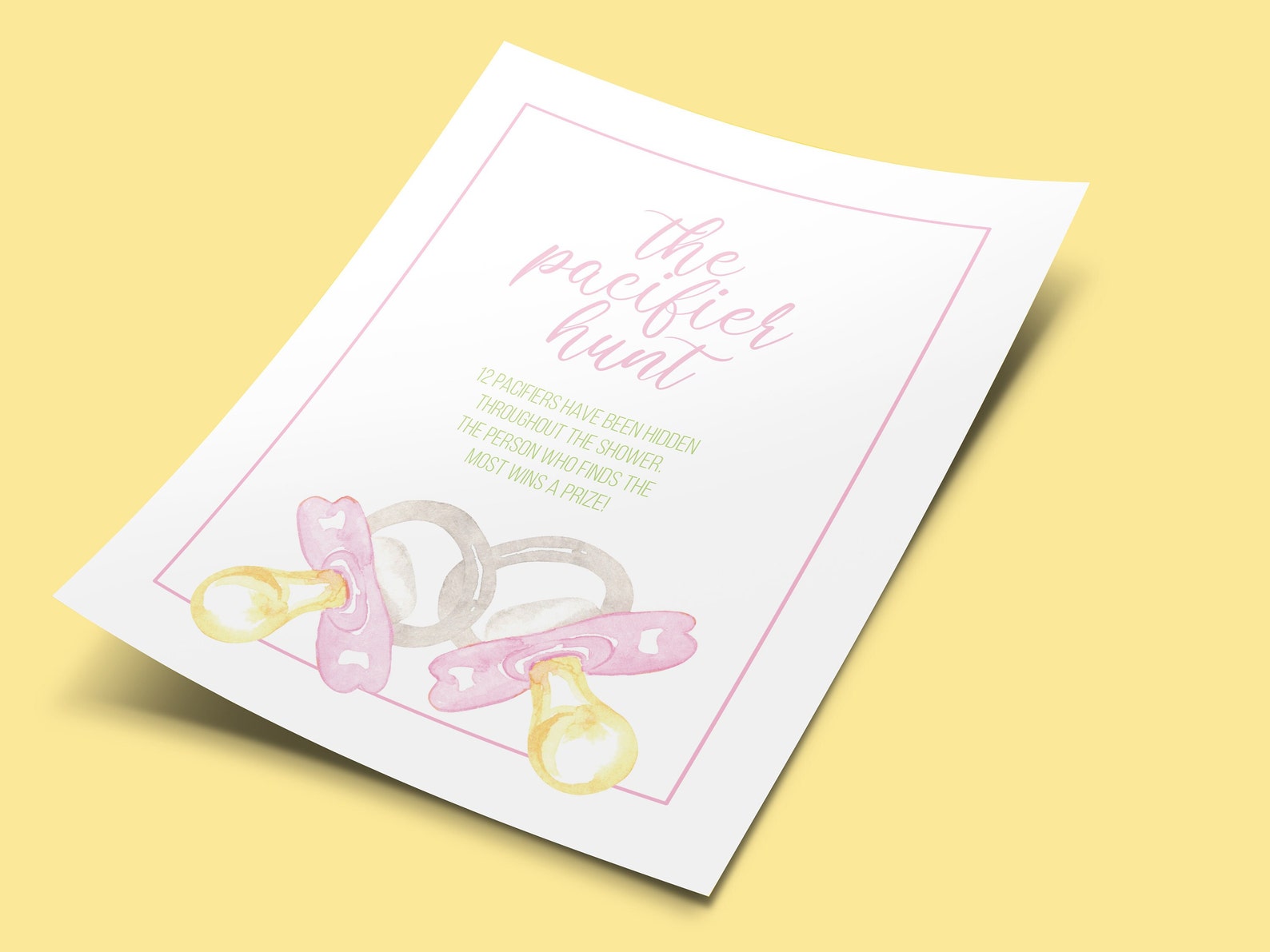 Pacifier Hunt Baby Shower Game Instructions, Baby Shower Game ...