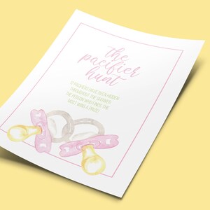 Pacifier Hunt Baby Shower Game Instructions, Baby Shower Game ...