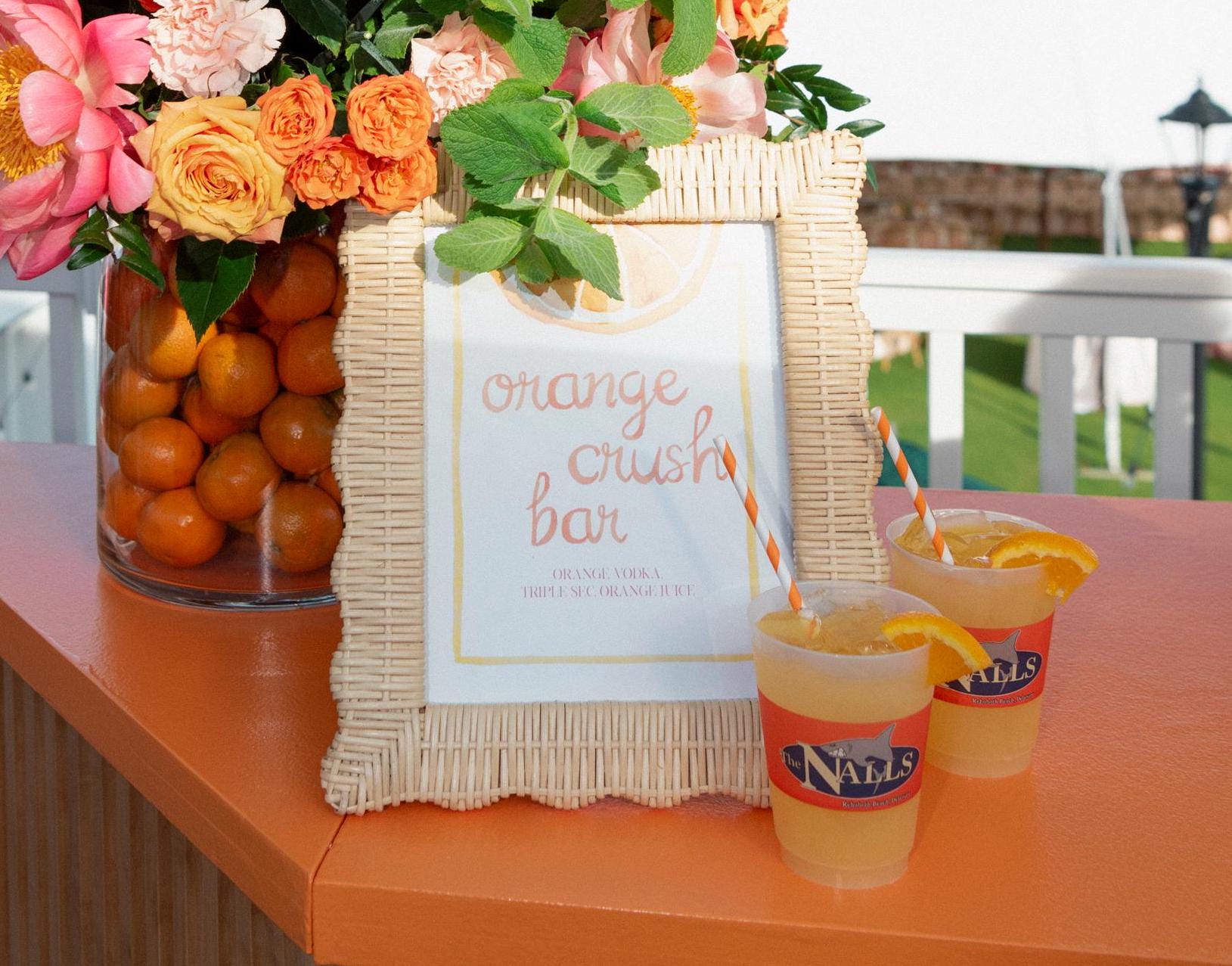 Orange Crush Bar Sign – Watercolor Wedding Cocktail Sign – Instant ...