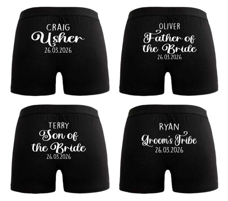Black Wedding Boxer Shorts, Groom Underwear, Wedding Day Gift, Wedding ...