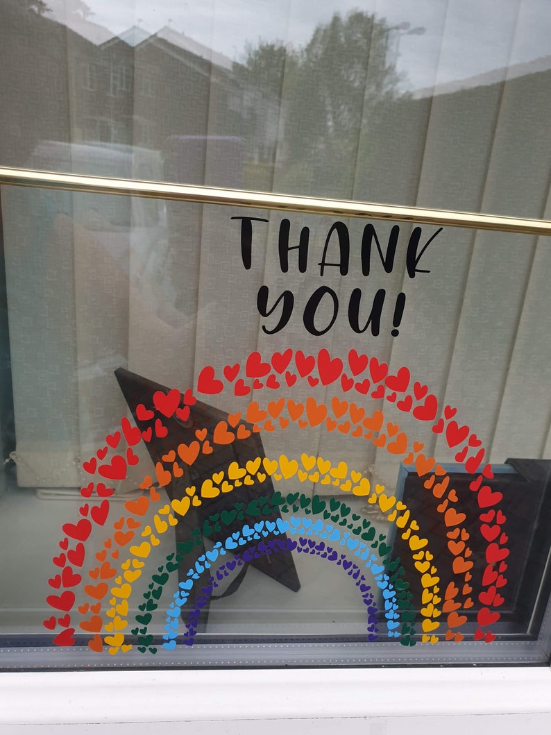 Rainbow Window Vinyl Display. Vinyl Decal Transfer. Window Sticker ...