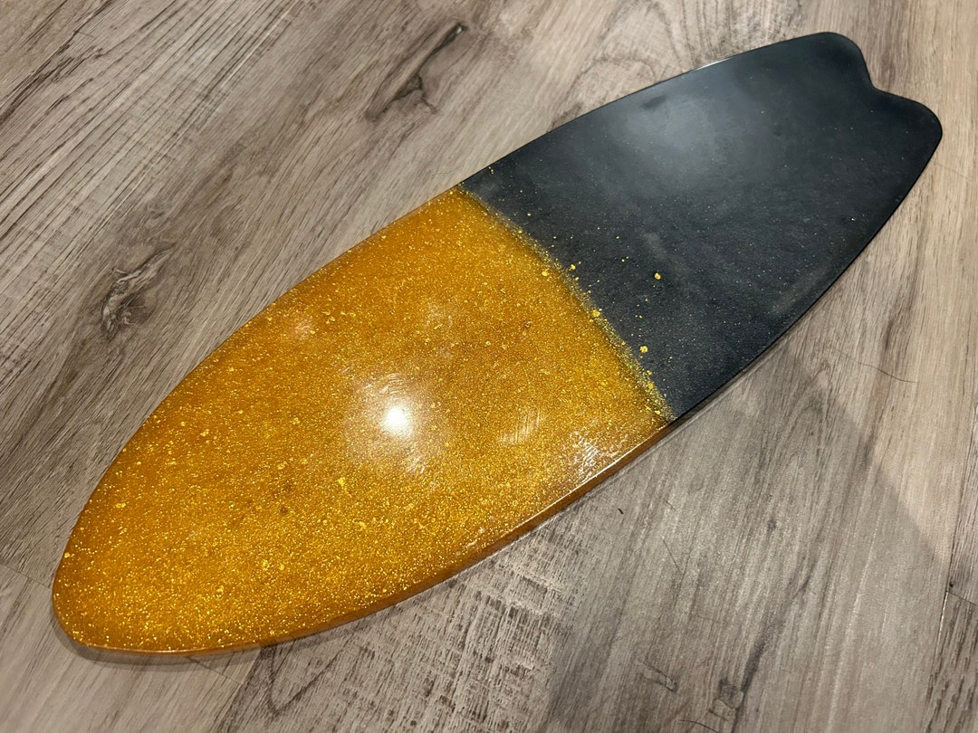 Handmade Gold and Black Resin Surfboard - Etsy