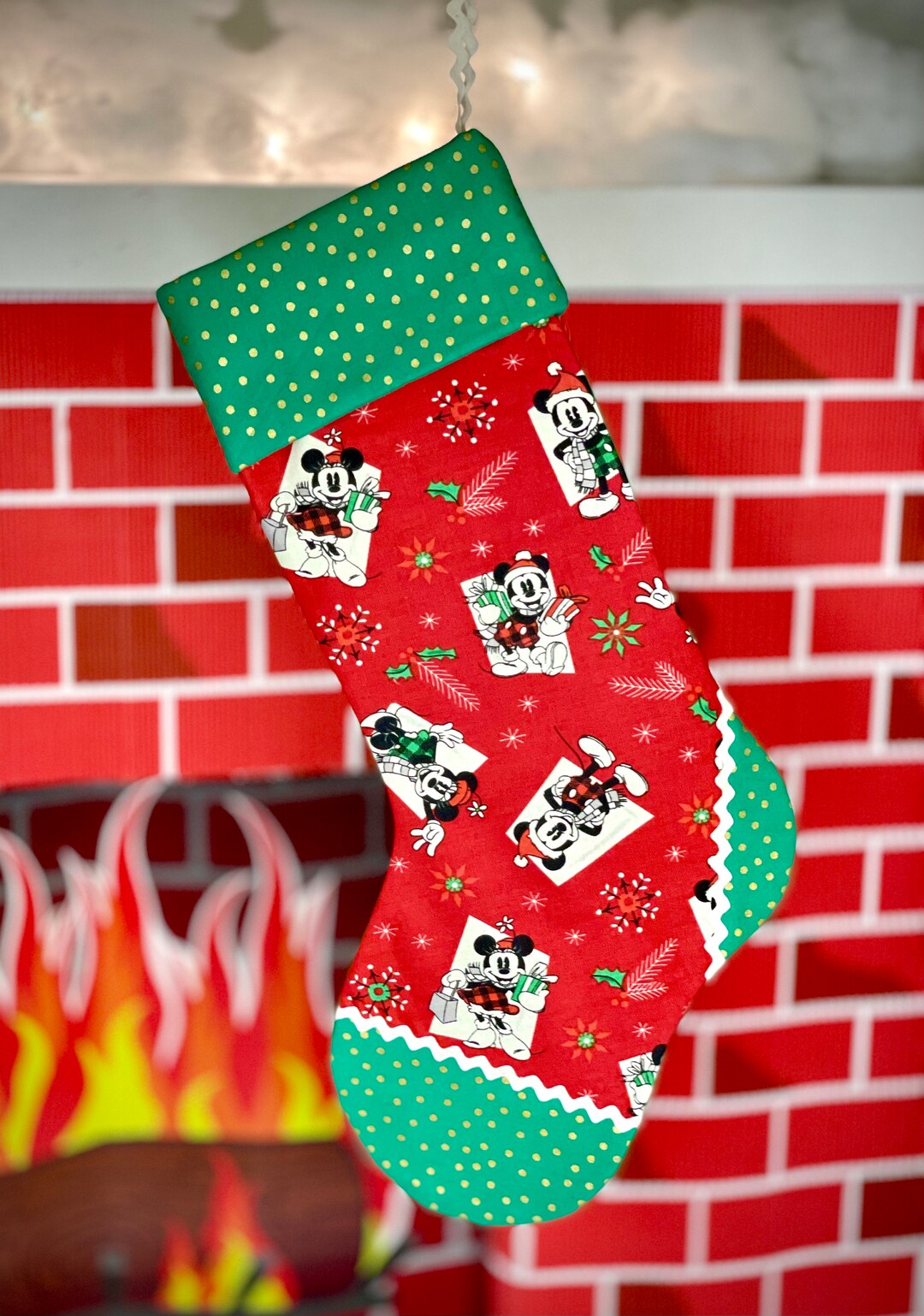 Classic Mickey and Minnie Mouse Christmas Stocking - Etsy