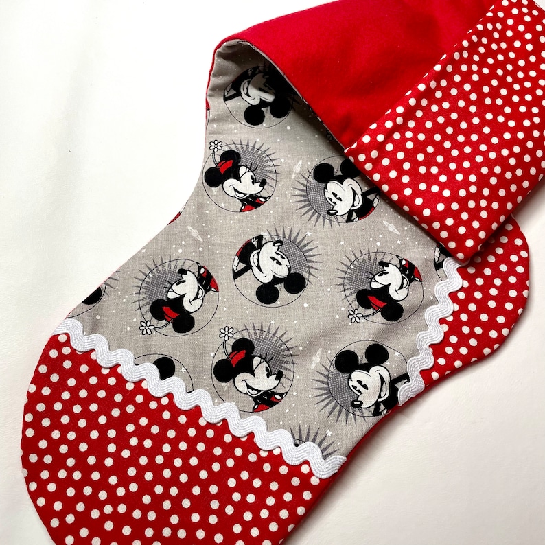 Mickey and Minnie Mouse Christmas Stocking - Etsy