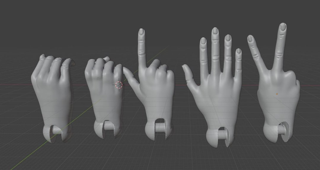 Digital File of 5 Different BJD Hands STL Sized for 1/4 - Etsy