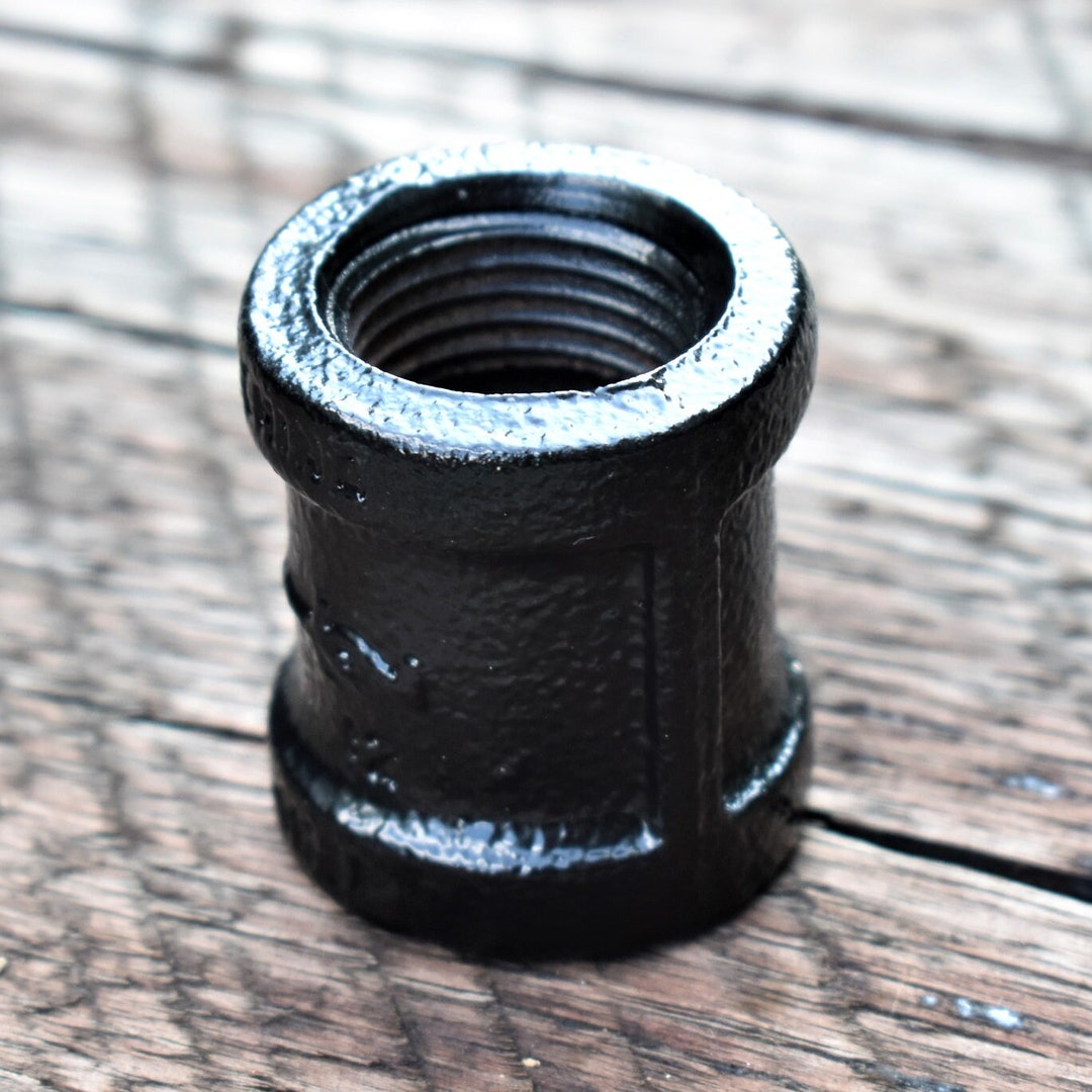 Pipe Coupling, 1/2 Inch Pipe Fitting, Black Malleable Iron, Plumbing ...