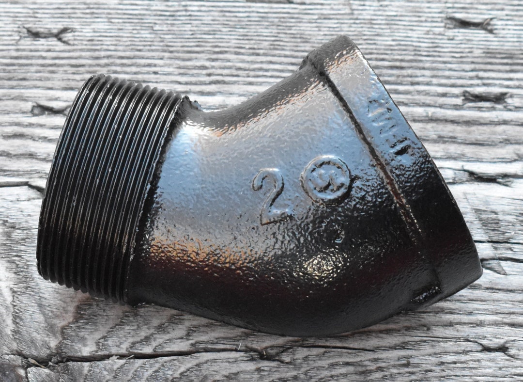 Pipe Street Elbow 45 Degree, 2 Inch, Pipe Fitting, Black Malleable Iron ...
