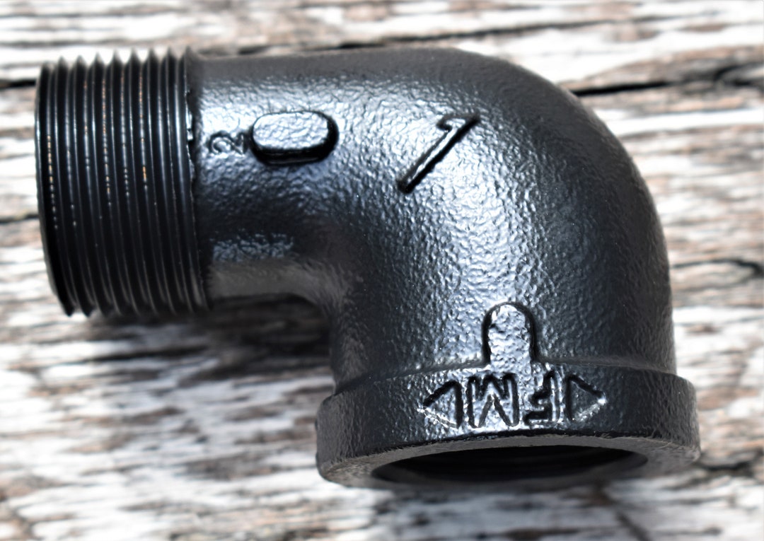 Pipe Street Elbow 90 Degree, 1 Inch, Pipe Fitting, Black Malleable Iron ...