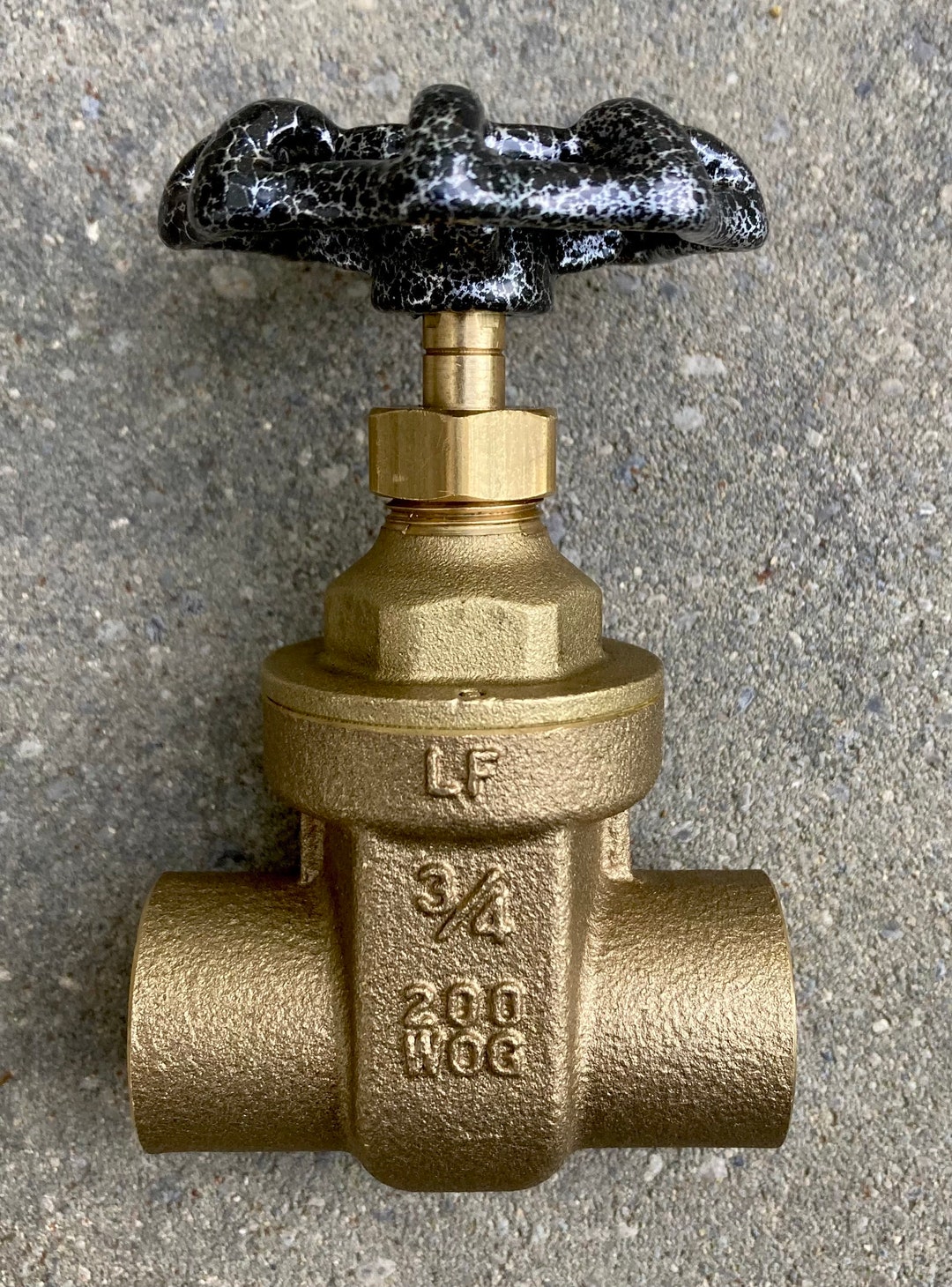Brass Sweat Gate Valve 3/4 Inch, Custom Powder Coated Hand Wheel ...
