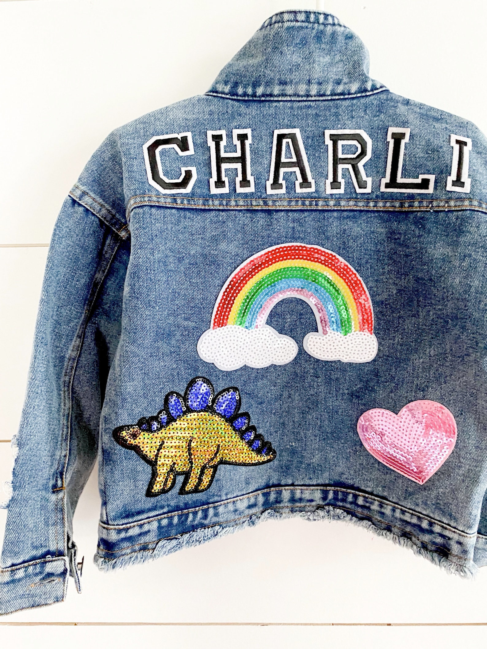 Kids Personalized Denim Varsity Jacket - Etsy