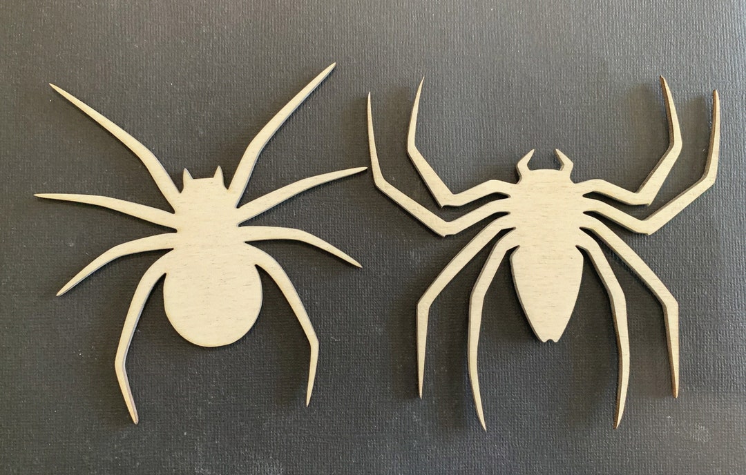 Custom Spider Blanks Spider Shapes Set of 2 Wooden Spider Shapes Craft ...