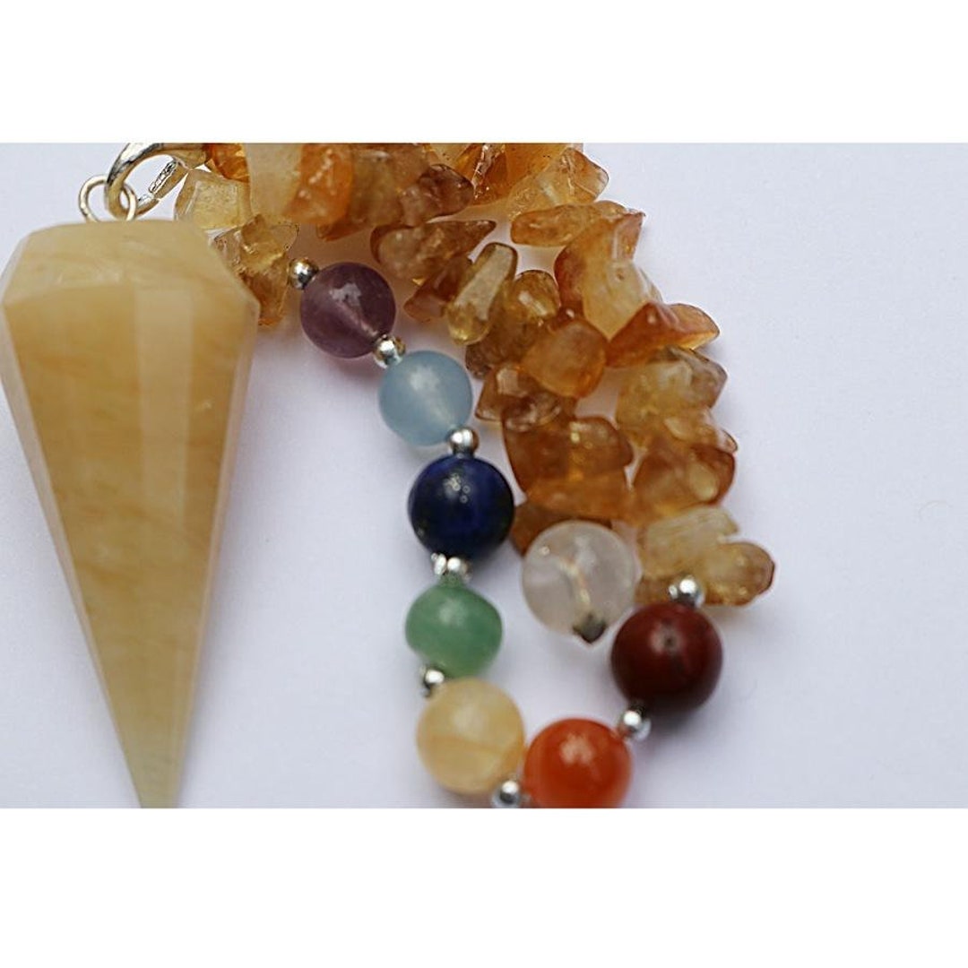 Yellow Jade Crystal Pendulum Yellow Jade Gemstone Pendulum Jade Crystal ...