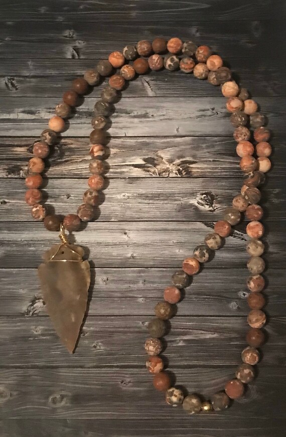 Arrowhead Beaded Necklace - Etsy