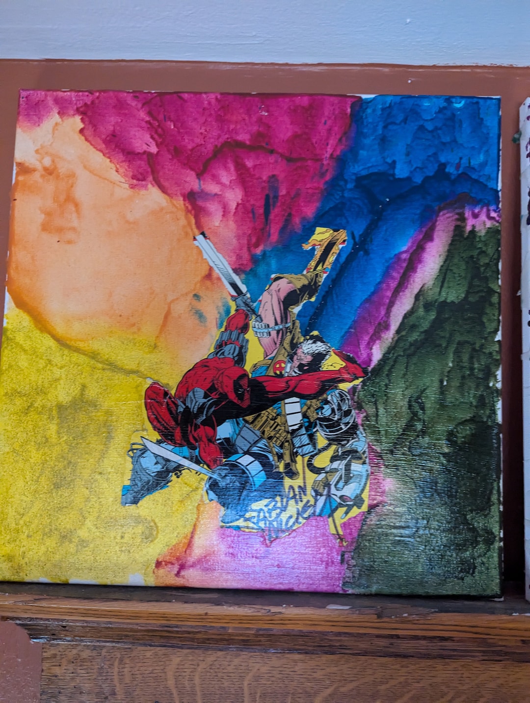 Deadpool Crayon Art Signed by Fabian Nicieza - Etsy