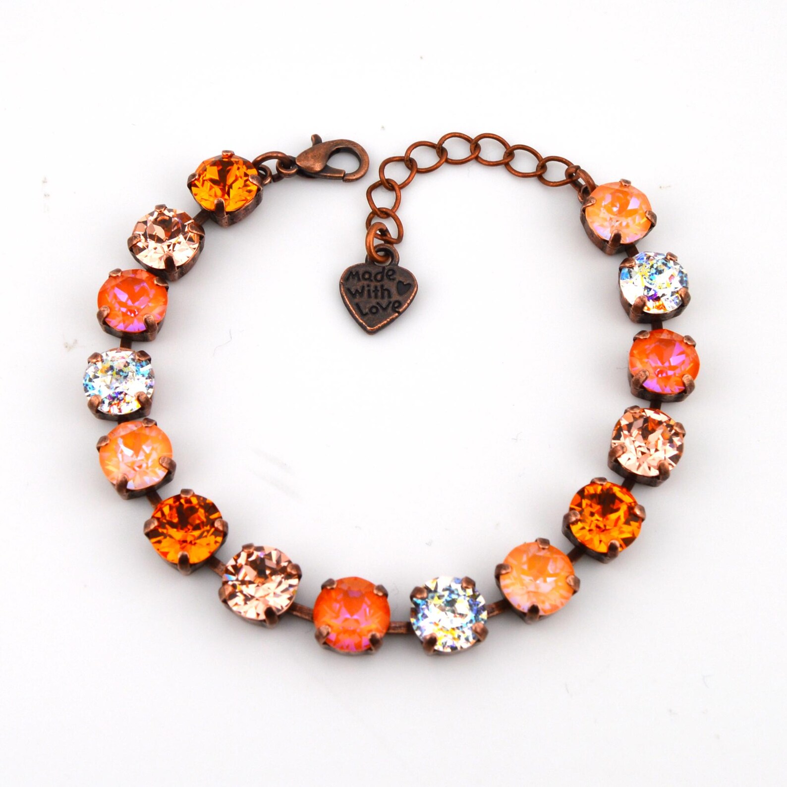 Orange Glow Crystal Jewelry Necklace, Bracelet, Earrings, or Set ...