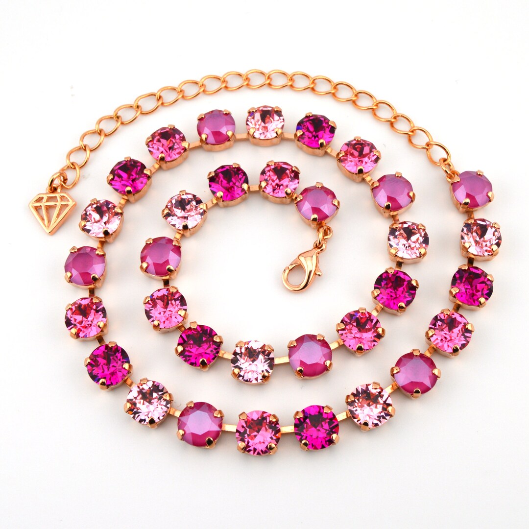 Crystal Jewelry, Necklace or Bracelet "pink Passion" | Hot Pink Crystal ...