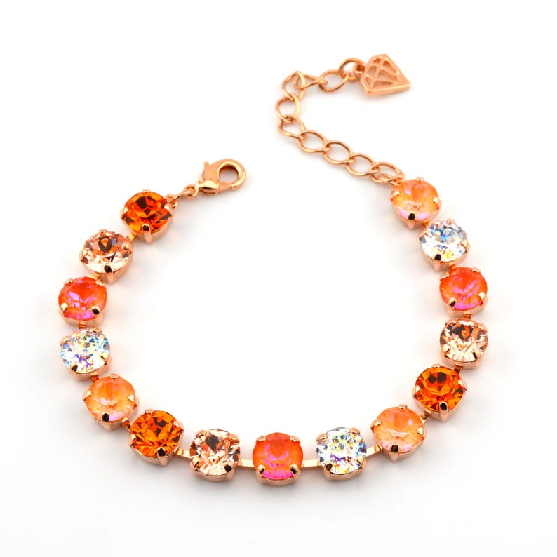 Orange Glow Crystal Jewelry Necklace, Bracelet, Earrings, or Set ...