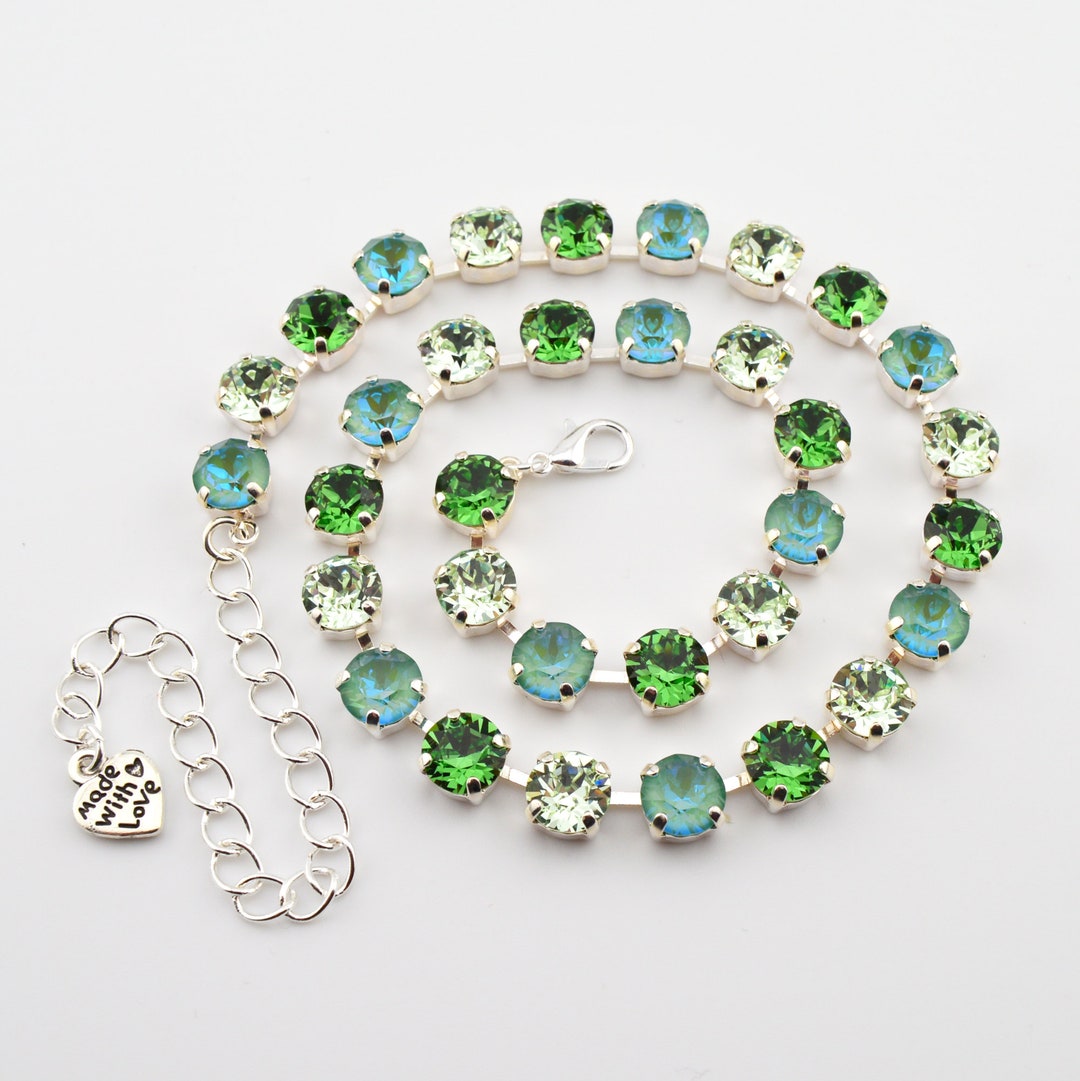 Crystal Jewelry, Necklace or Bracelet "light Sage" | Green Crystal ...