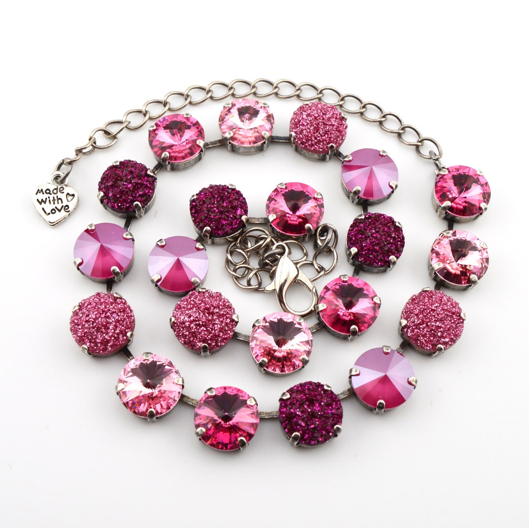 Crystal Jewelry, Necklace or Bracelet "pink Passion" | Pink Crystal ...