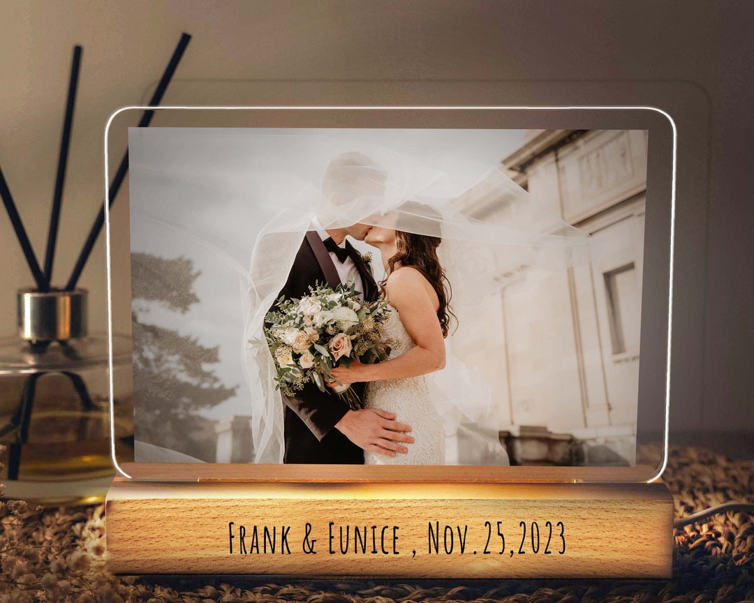 Wedding Gift Photo Lamp Light, Couple Gifts, Custom Picture Lamp, Bride ...