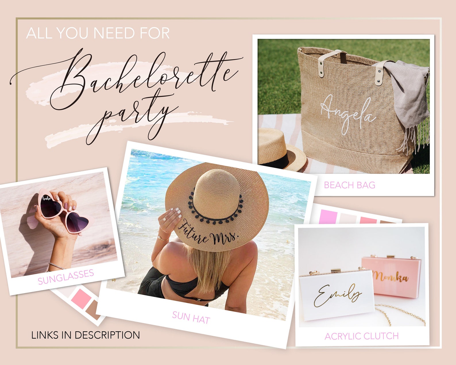 Bride Beach Hat Personalized Sun Hat Bridal Shower Gift Beach Hat ...