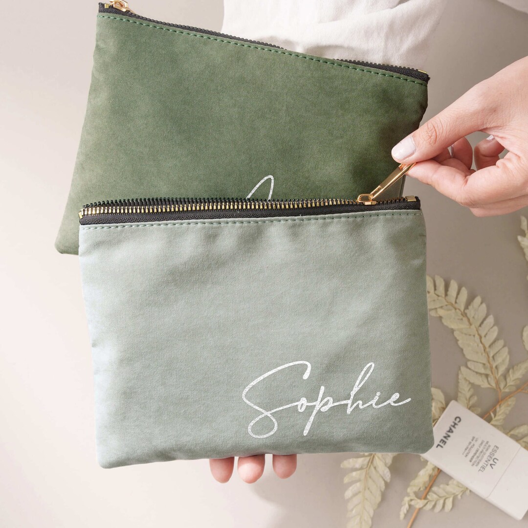 Personalized Suede Makeup Bag, Bridesmaid Gifts Proposal, Gifts for Mom ...