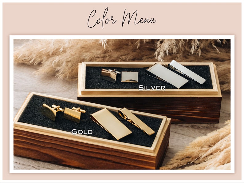 Groomsmen Gifts Box Set Custom Engraved Cuff Links Money - Etsy