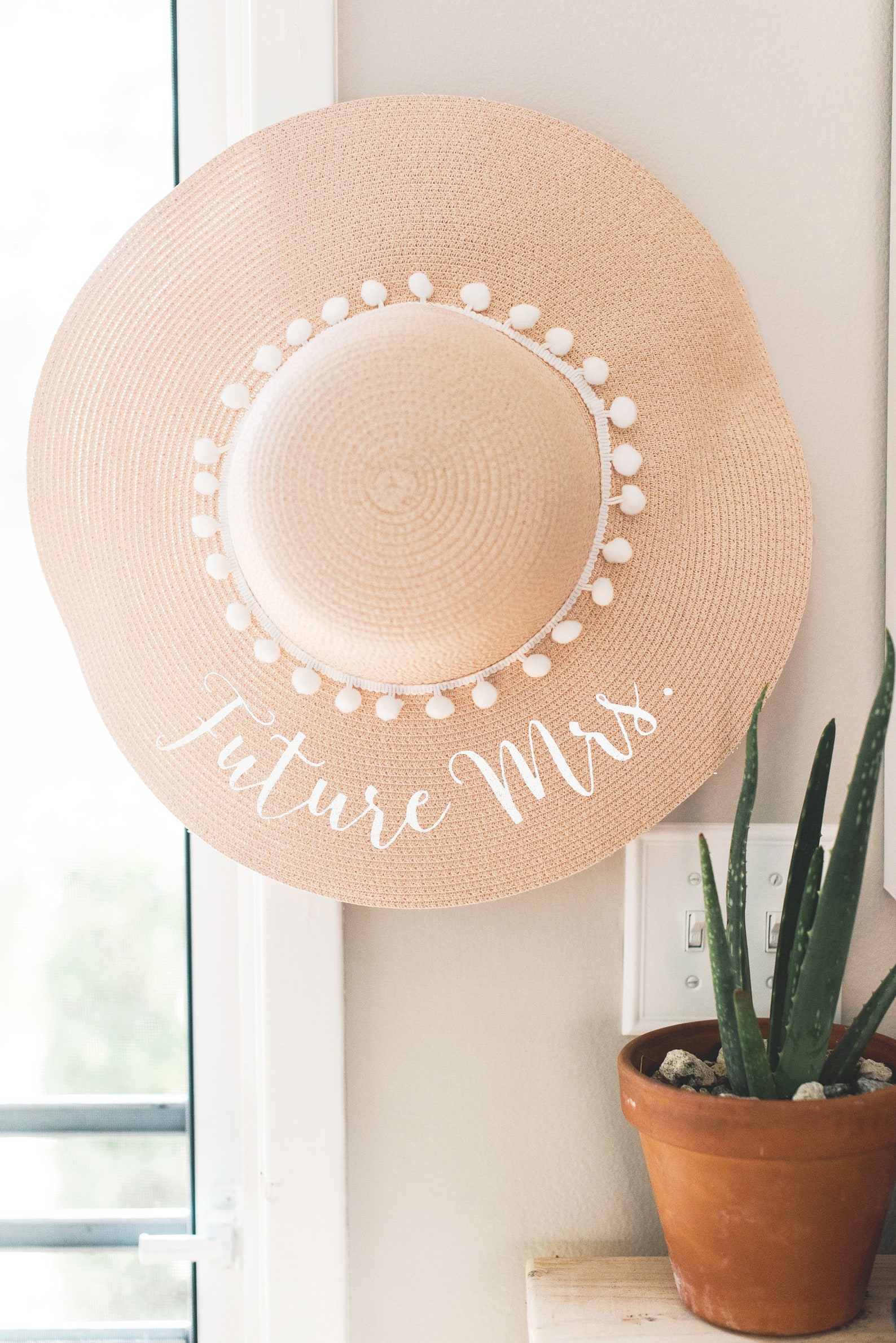 Bride Beach Hat Personalized Sun Hat Bridal Shower Gift Beach Hat ...