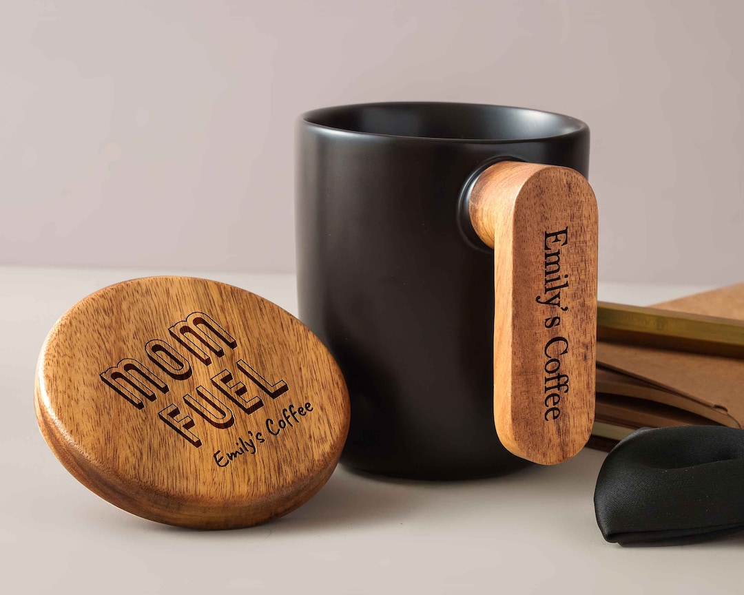 Funny Gifts Personalized Mug, Custom Ceramic Mug With Wood Handle ...