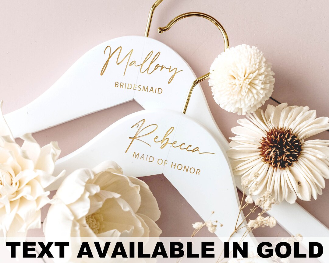 Personalized Gold Hook Bride Hanger for Wedding Dress, Custom Gold Name ...