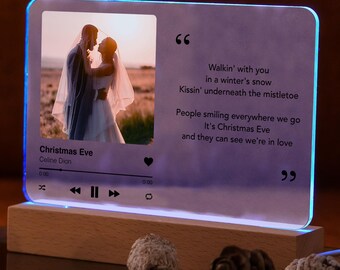 Personalized Photo Night Light Plaque, Custom Couple Song Music Plaque ...