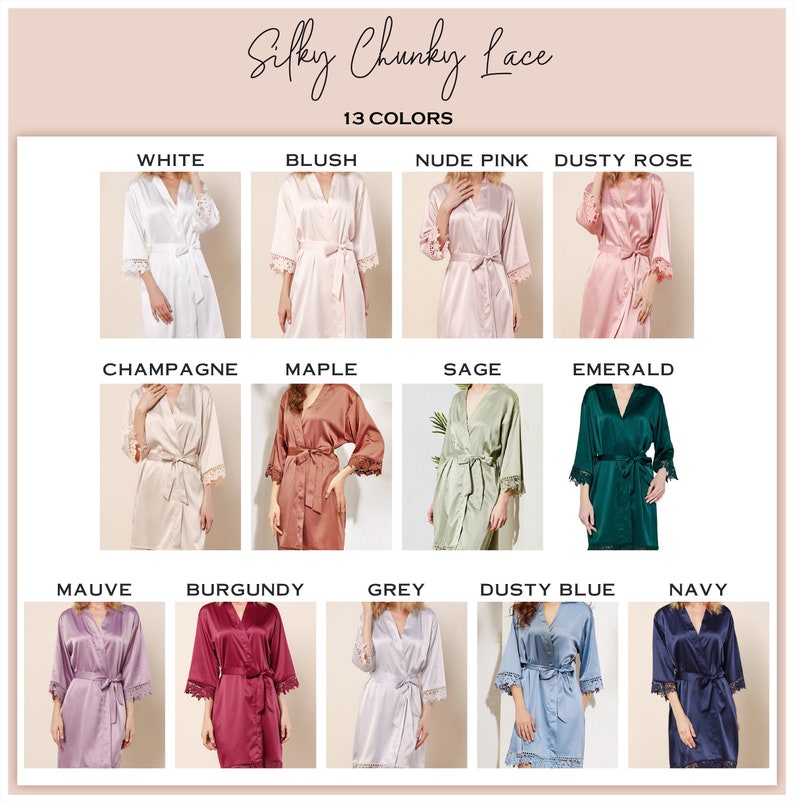 Silky Chunky Lace Robe bridesmaid Robes bride Robe bridal - Etsy