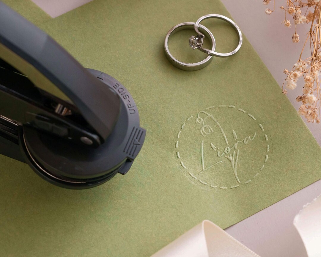 Custom Embosser for Card, Self Inking Address Stamp, Wooden Handle Book ...