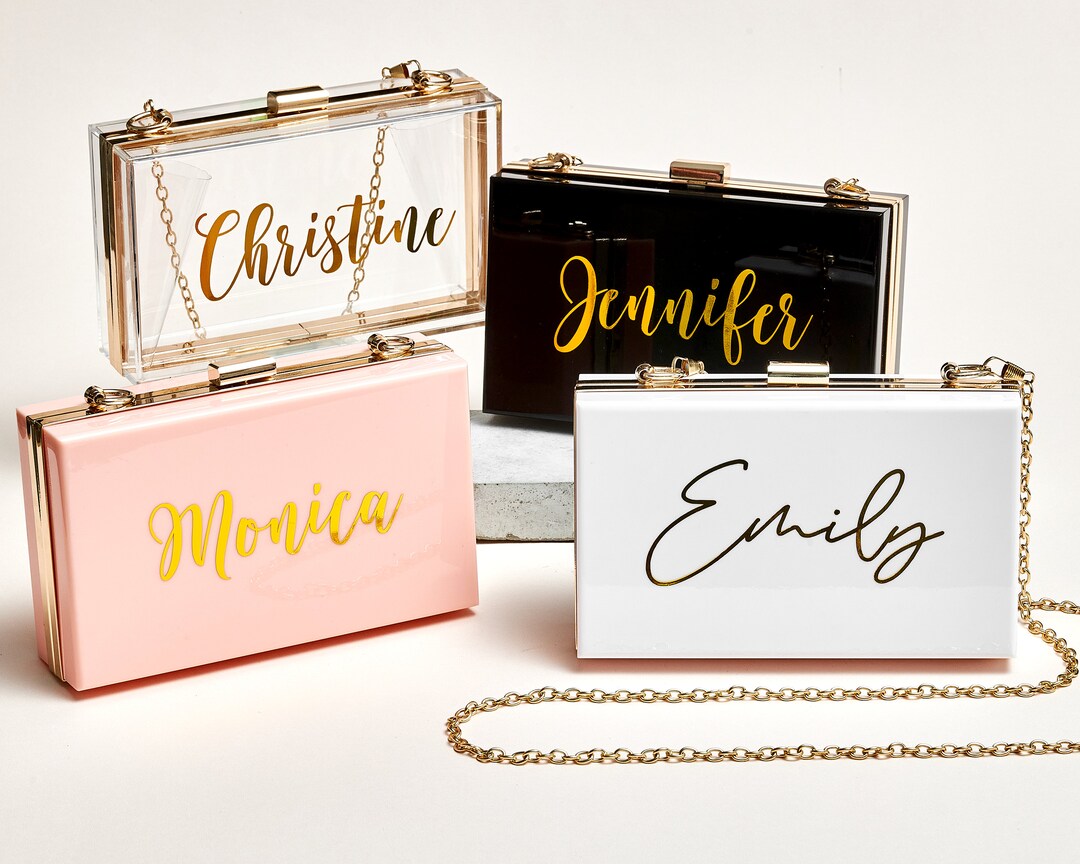 Mrs Purse Bride Clutch | Bride Gift Personalized Acrylic Clutch ...