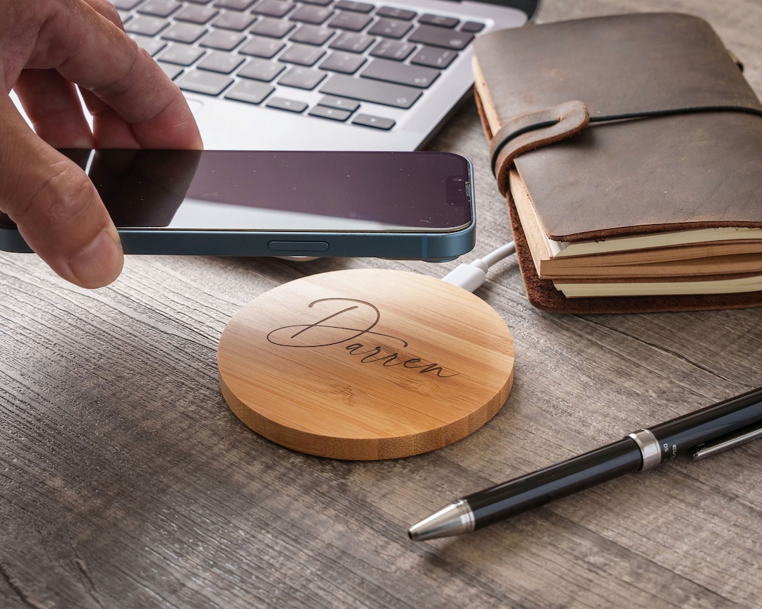 Personalized Bamboo Wireless Charger, Best Friend Birthday Gifts ...
