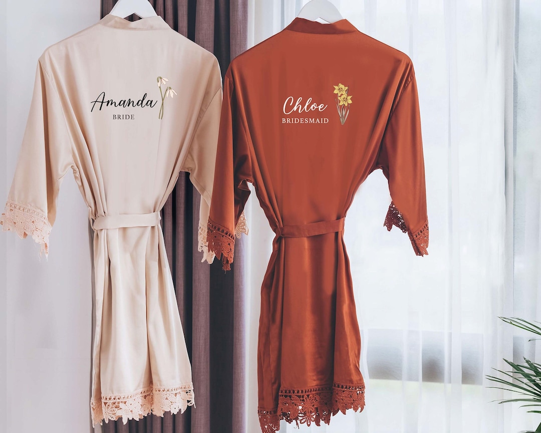 Bridesmaid Birth Flower Robes, Bridesmaid Gifts, Bridal Party Gift ...