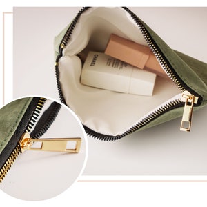 Personalized Suede Makeup Bag for Bridesmaids, Cosmetic Bag for Women ...