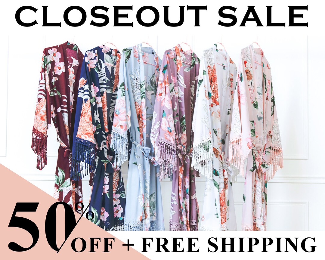 Floral Tassel Robes, Bridesmaid Robes, Bridal Robes, Boho Robes, Floral ...