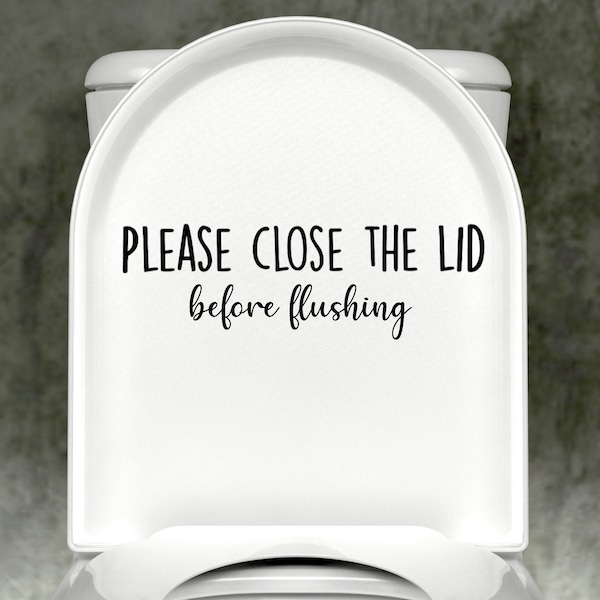 Please Close Toilet Lid Sign - Etsy