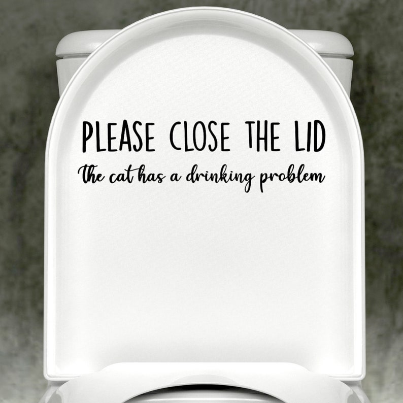 Funny Toilet Decal, Drinking Pet Problem, Bathroom Humor - Etsy