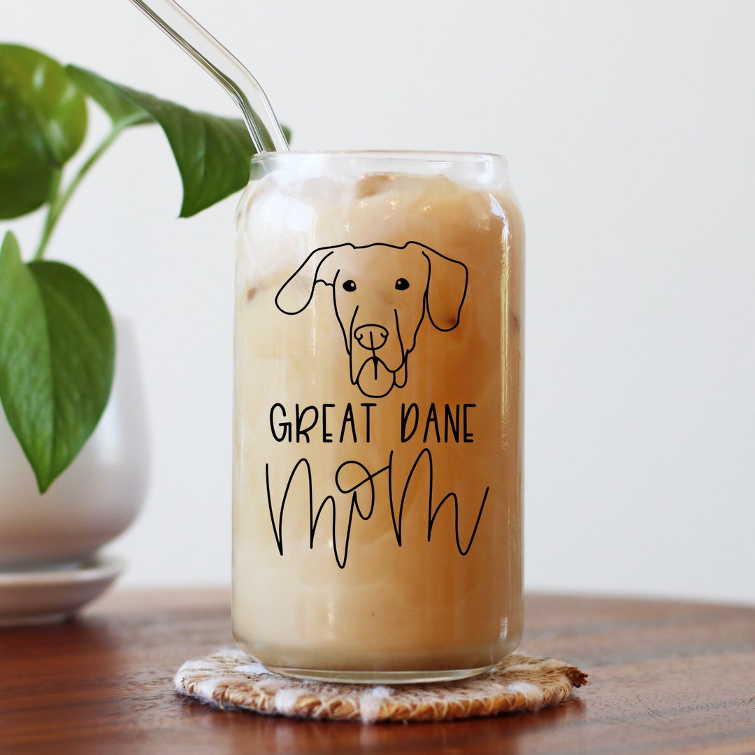 Floppy Ear Great Dane Mom Cup, Dog Owner Cup, Dog Mom Cup, Gift for Dog ...
