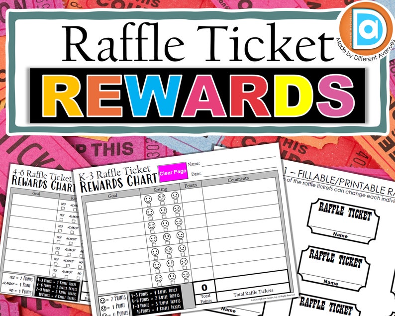 Elementary School Rewards Chart System for Kids | Earn Raffle Tickets ...